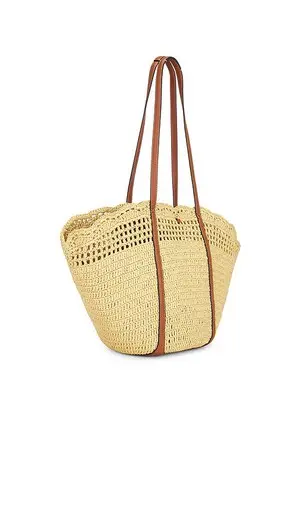 Ulla Johnson Marina Raffia Tote Bag With Sheep Leather Trim