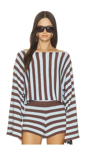 SRG Izabelle Striped Sweater In . Also - Brown