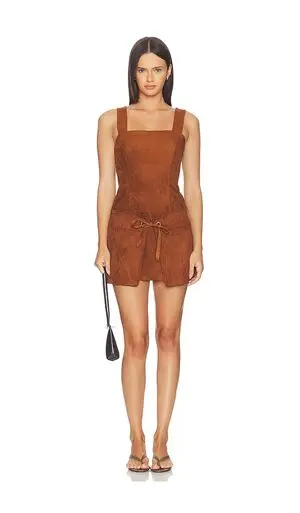 Amanda Uprichard Robin Suede Romper In . Also - Brown