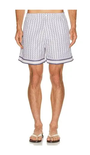 CHE Galliano Border Swim Short In . Also - Blue