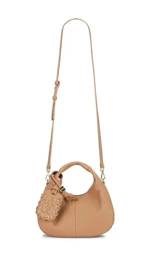 GANNI Hobo Mini Grained Bag - Tan