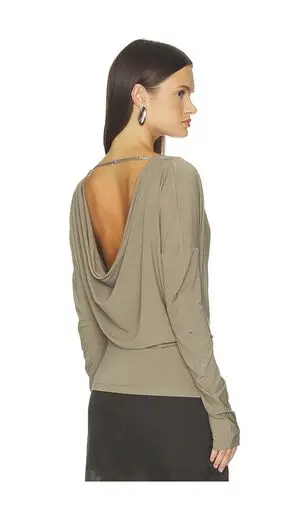 Helmut Lang Cowl Long Sleeve Top In . Also