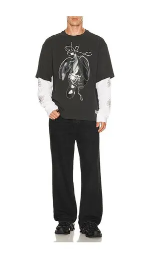HUF X Spider-man Web Long Sleeve Double Layer Top In . Also