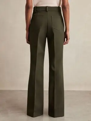 REISS Twill Patch-pocket Flared Trousers