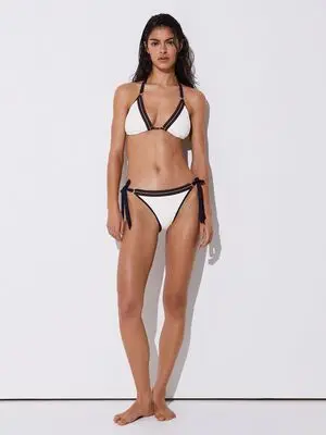REISS Contrast-stripe Triangle Bikini Top