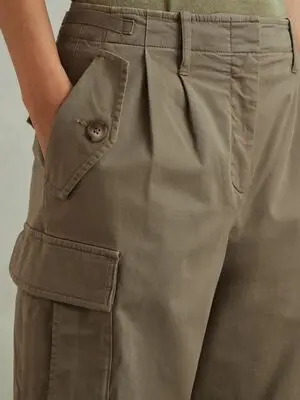 REISS Cotton Blend Tapered Combat Trousers