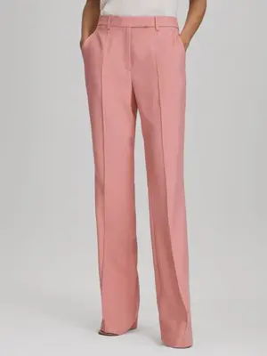 REISS Flared Suit Trousers - Pink