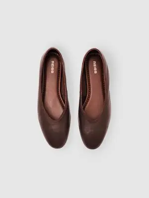 REISS Nappa Leather Ballet Flats