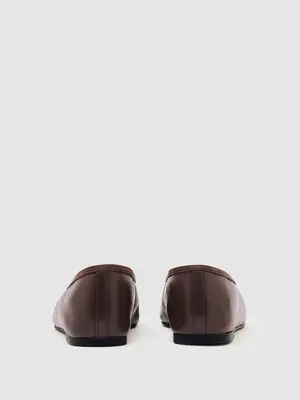 REISS Nappa Leather Ballet Flats