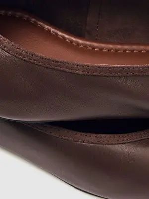REISS Nappa Leather Ballet Flats