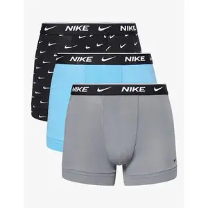 Nike Essential Pack Of Three Cotton-stretch Trunks - Open