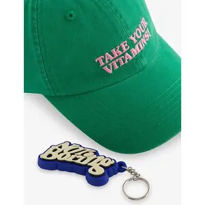 NOT BORING Take Your Vitamins It's Ok Slogan-embroidered Cotton Cap