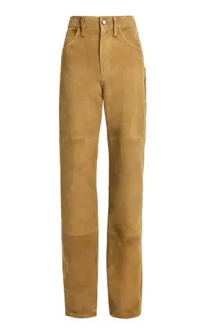 Altuzarra Suede Skinny-leg Trousers - Neutral