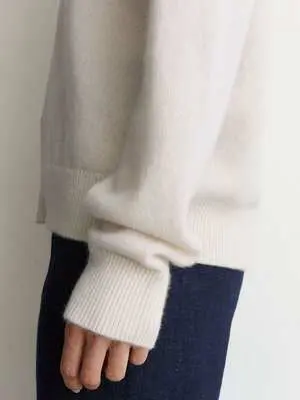 REISS Cashmere Shawl-neck Jumper - Ivory