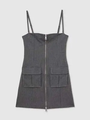 Good American White Soft Stretch Ponte Mini Dress - Grey/beige