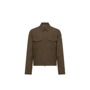 Moncler Micro Madras Flannel Shirt Jacket - Brown
