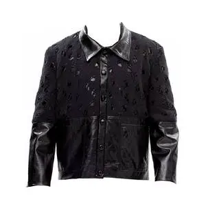 MAISON BOGOMIL Dual Matter – Jacket In Eco-leather & Cotton-linen Knit - Black