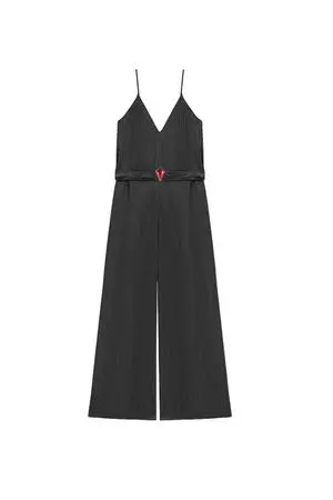 NOCTURNE V-neck Spaghetti Strap Jumpsuit - Grey