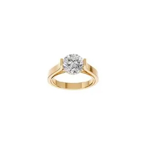 AYA FINE JEWELRY Round Brilliant Lab Grown Diamond Solitaire Engaget Ring In 10k Gold - Yellow
