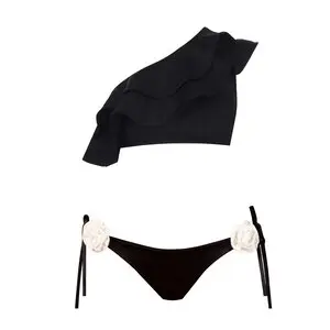 NUR KARAATA Cliantha Bloom Bikini - Black