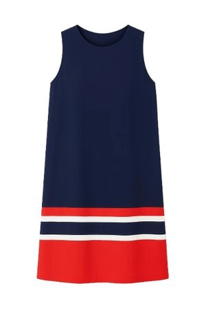 CONQUISTA Sleeveless Dress With Multicolour Panel Detail