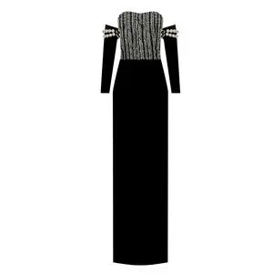 NUR KARAATA Black / Silver Le Meurice Dress