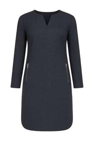 CONQUISTA Long Sleeve Dress With Rounded Hemline