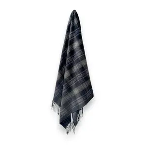 LOOM & COVE Flint 100% Recycled Wool Tartan Blanket