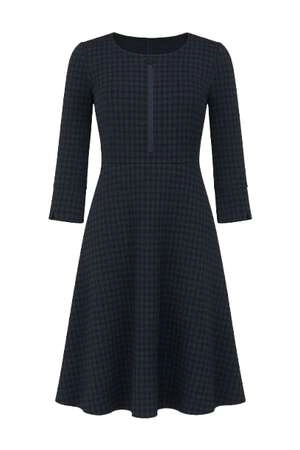 CONQUISTA Check Fit & Flare Dress