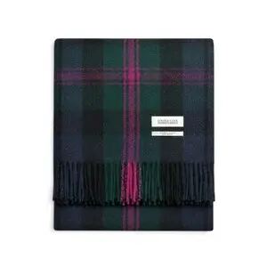 LOOM & COVE Baird 100% Recycled Wool Tartan Blanket - Blue