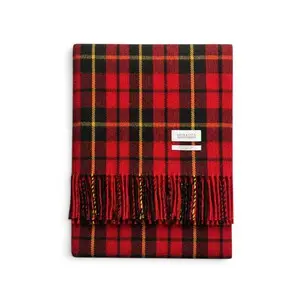 LOOM & COVE Wallace 100% Recycled Wool Tartan Blanket - Red