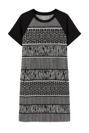 CONQUISTA White Short Sleeve Straight Dress