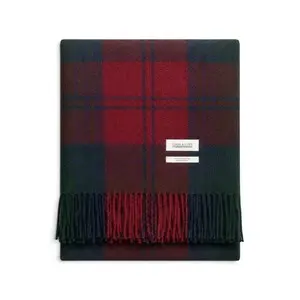 LOOM & COVE Lindsay 100% Recycled Wool Tartan Blanket - Red