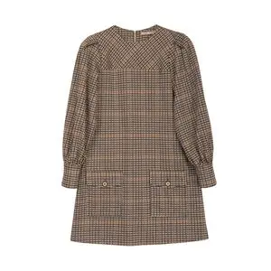 Dolores Promesas Margot Puffed Sleeve Dress - Grey