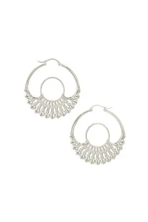 ASTOR & ORION Iris Sculptural Hoops Medium - Silver