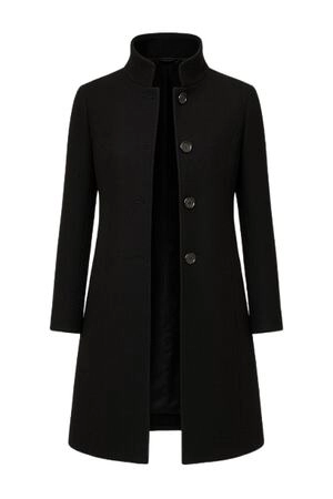 CONQUISTA Coat With Button Detail - Black