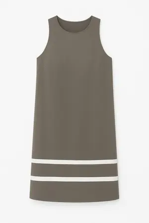 CONQUISTA Sleeveless Dress With Stripe Detail - Green