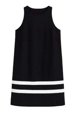 CONQUISTA Sleeveless Dress With Contrast Stripe Detail - Black