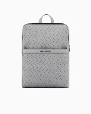 Armani Exchange Backpack In Monochrome Technical Fabric - Grey