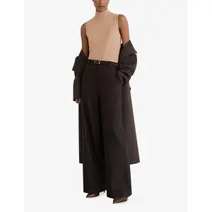 REISS Evelyn Funnel-neck Wool Vest - Camel