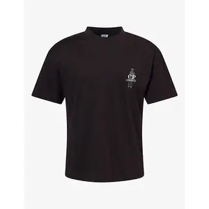 C.P. COMPANY Sailor-print Relaxed-fit Cotton T-shirt - Black