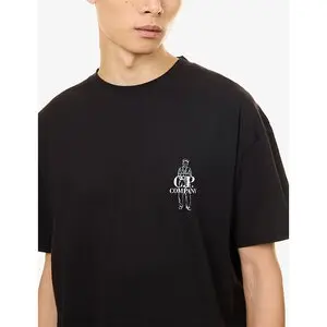 C.P. COMPANY Sailor-print Relaxed-fit Cotton T-shirt - Black