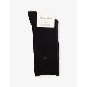 Calvin Klein Rolltop Stretch-cotton Socks Pack Of Three