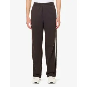 Emporio Armani Striped-trim Logo-trim Cotton Jogging Bottoms