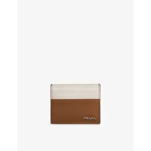 Prada Logo-plaque Saffiano Leather Wallet - Brown