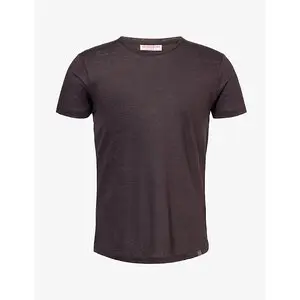 Orlebar Brown Brand-tab Short-sleeve Linen T-shirt - Espresso