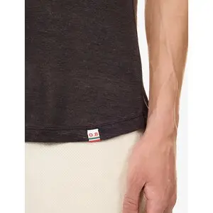 Orlebar Brown Brand-tab Short-sleeve Linen T-shirt - Espresso