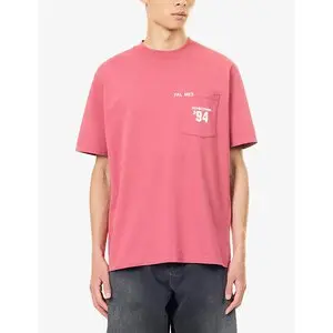 PALMES Patch-pocket Brand-print Cotton T-shirt