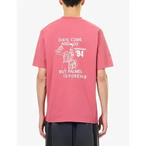PALMES Patch-pocket Brand-print Cotton T-shirt