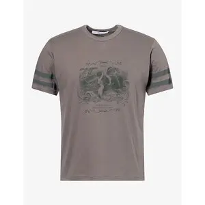 PALMES Mermaid Graphic-print Cotton T-shirt - Charcoal